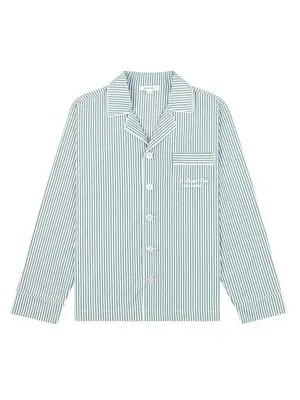 SPORTY & RICH Faubourg Striped Pajama Shirt - Grey