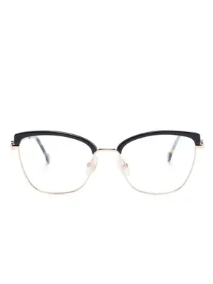 Carolina Herrera Logo-plaque Cat-eye Glasses - Blue