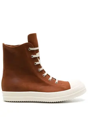 Rick Owens Suede High-top Sneakers - Orange