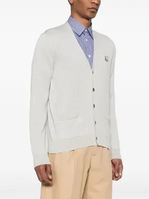 Maison Kitsuné Bold Fox Head Wool Cardigan - Grey
