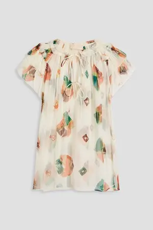 Ulla Johnson Marilyn Printed Silk-crepon Top