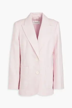 Zimmermann Linen Blazer With Shoulder Pads - Baby Pink