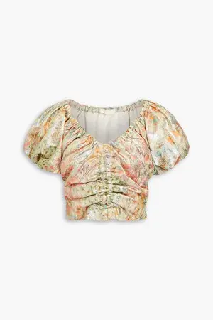 Ulla Johnson Nerida Cropped Floral-jacquard Top