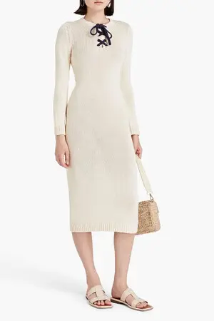Zimmermann Lace-up Cotton Midi Dress