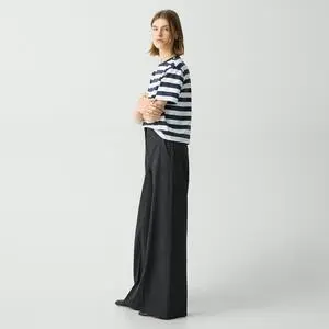 Theory High-waist Wide-leg Linen Trouser - Black