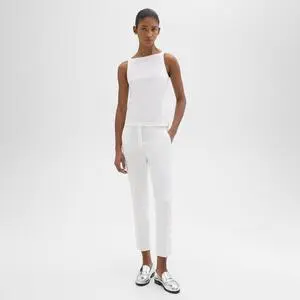 Theory Treeca Pull-on Pant In Good Linen - White