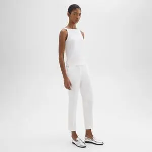 Theory Treeca Pull-on Pant In Good Linen - White