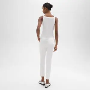 Theory Treeca Pull-on Pant In Good Linen - White