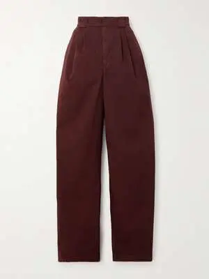 LEMAIRE Pleated Wide-leg Cotton-sateen Trousers