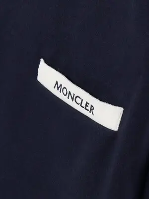 Moncler Cotton-blend Jersey Mini Dress - Blue