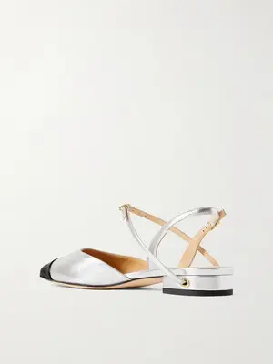 Jennifer Chamandi Vittorio 20 Metallic Leather Slingback Flats