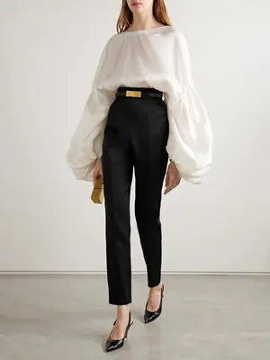 Khaite Lenn High-rise Skinny-leg Crepe Trousers