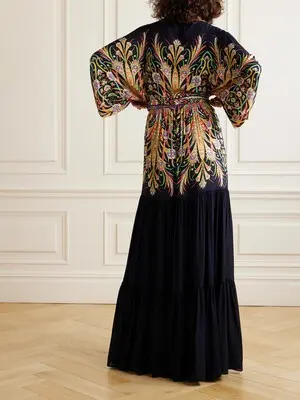 Etro Printed Crepe Maxi Dress
