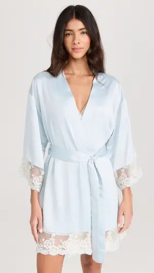 Flora Nikrooz Rosa Charmeuse Kimono - Ice Flow