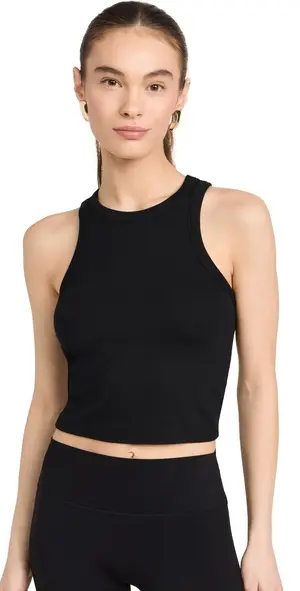 Splits59 Kiki Rib Crop Top - Black