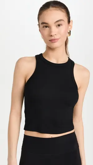Splits59 Kiki Rib Crop Top - Black