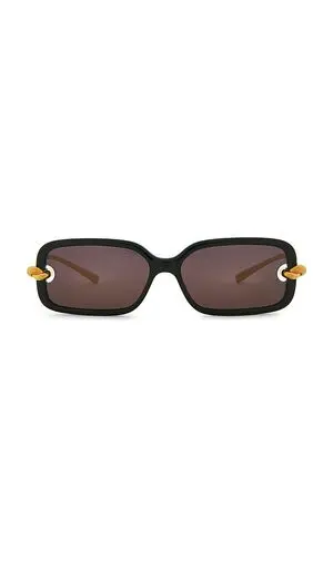 Bottega Veneta Rectangular Sunglasses - Black & Grey