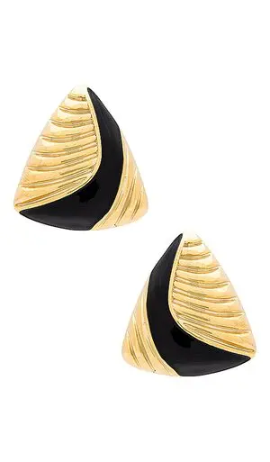 AMBER SCEATS Triangle Earrings - Gold & Black