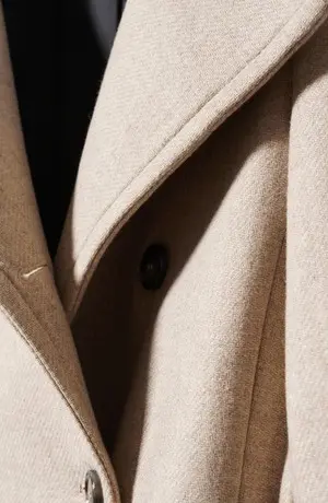 Mango Longline Wool-blend Belted Coat