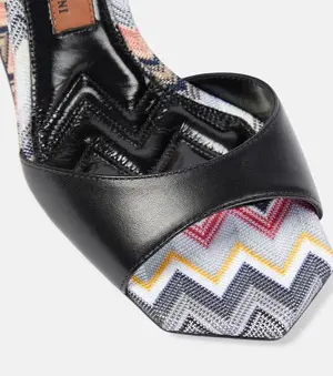 Missoni Zig Zag Leather Wedge Sandals