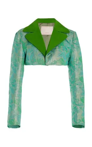 Harbison Quantum Brocade Cropped Blazer
