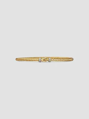 David Yurman Buckle Classic Cable Bracelet In 18k Yellow Gold