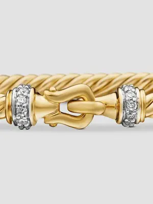 David Yurman Buckle Classic Cable Bracelet In 18k Yellow Gold