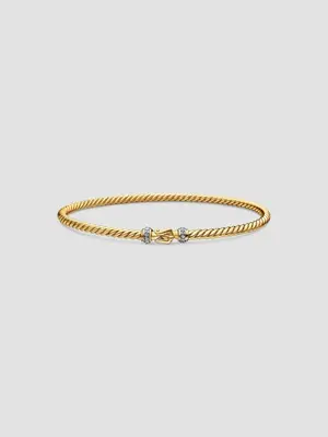 David Yurman Buckle Classic Cable Bracelet In 18k Yellow Gold