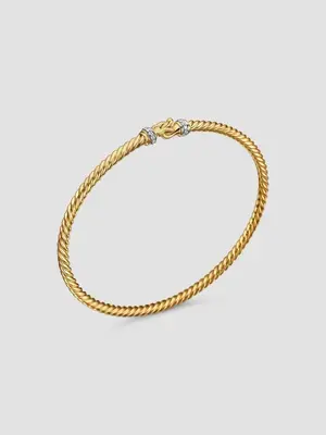David Yurman Buckle Classic Cable Bracelet In 18k Yellow Gold