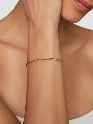 David Yurman Buckle Classic Cable Bracelet In 18k Yellow Gold