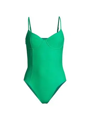 Ramy Brook Jayda Bustier One-piece Swimsuit Palm Green