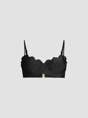 Ramy Brook Leyla Scalloped Underwire Bikini Top Black