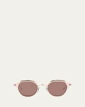 Thom Browne Titanium Round Clip-on Sunglasses - Rose Gold