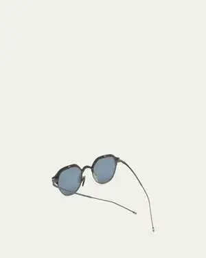 Thom Browne Titanium Round Clip-on Sunglasses - Rose Gold