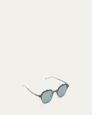 Thom Browne Titanium Round Clip-on Sunglasses - Rose Gold