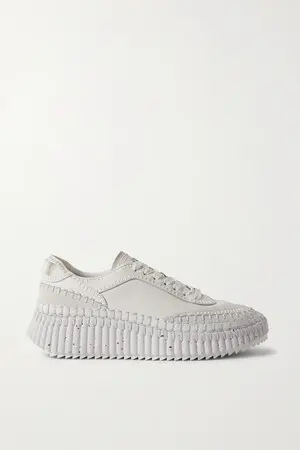Chloé Net Sustain Nama Embroidered Sneakers - White