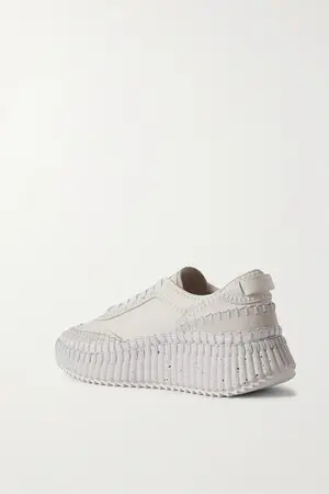 Chloé Net Sustain Nama Embroidered Sneakers - White