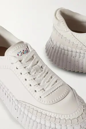 Chloé Net Sustain Nama Embroidered Sneakers - White