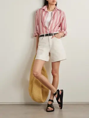 AGOLDE Dame Denim Shorts - Neutrals