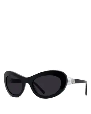 Givenchy Givenchy Pearl Oval Sunglasses, 51mm Black/gray Solid