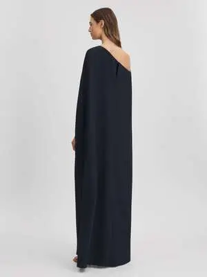 Halston Off-the-shoulder Cape Maxi Dress