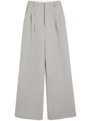 AMI Paris Pleated Palazzo Pants - Grey