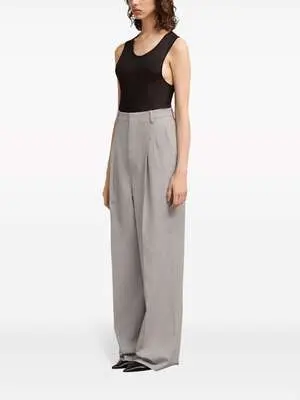 AMI Paris Pleated Palazzo Pants - Grey