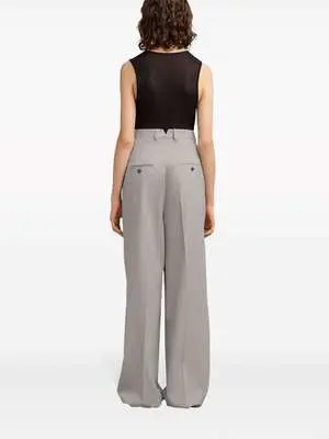 AMI Paris Pleated Palazzo Pants - Grey