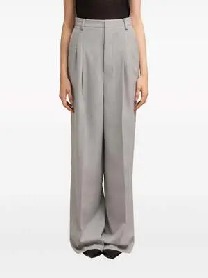 AMI Paris Pleated Palazzo Pants - Grey