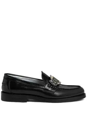 Dsquared2 Logo-plaque Leather Loafers - Black
