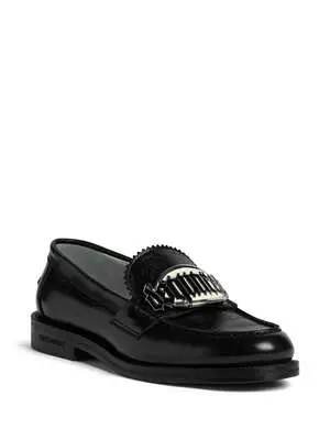 Dsquared2 Logo-plaque Leather Loafers - Black