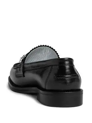 Dsquared2 Logo-plaque Leather Loafers - Black