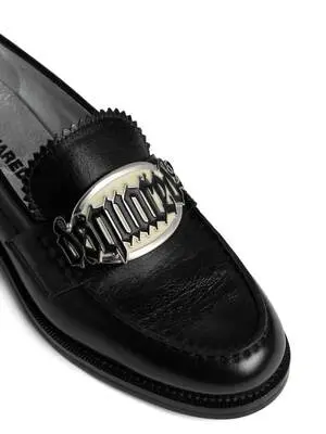 Dsquared2 Logo-plaque Leather Loafers - Black