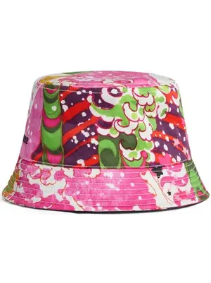 Dsquared2 Graphic-print Embroidered Bucket Hat - Pink
